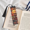 Bookshelf Library Patterns Art Aluminum Metal Bookmark with Tassel ...