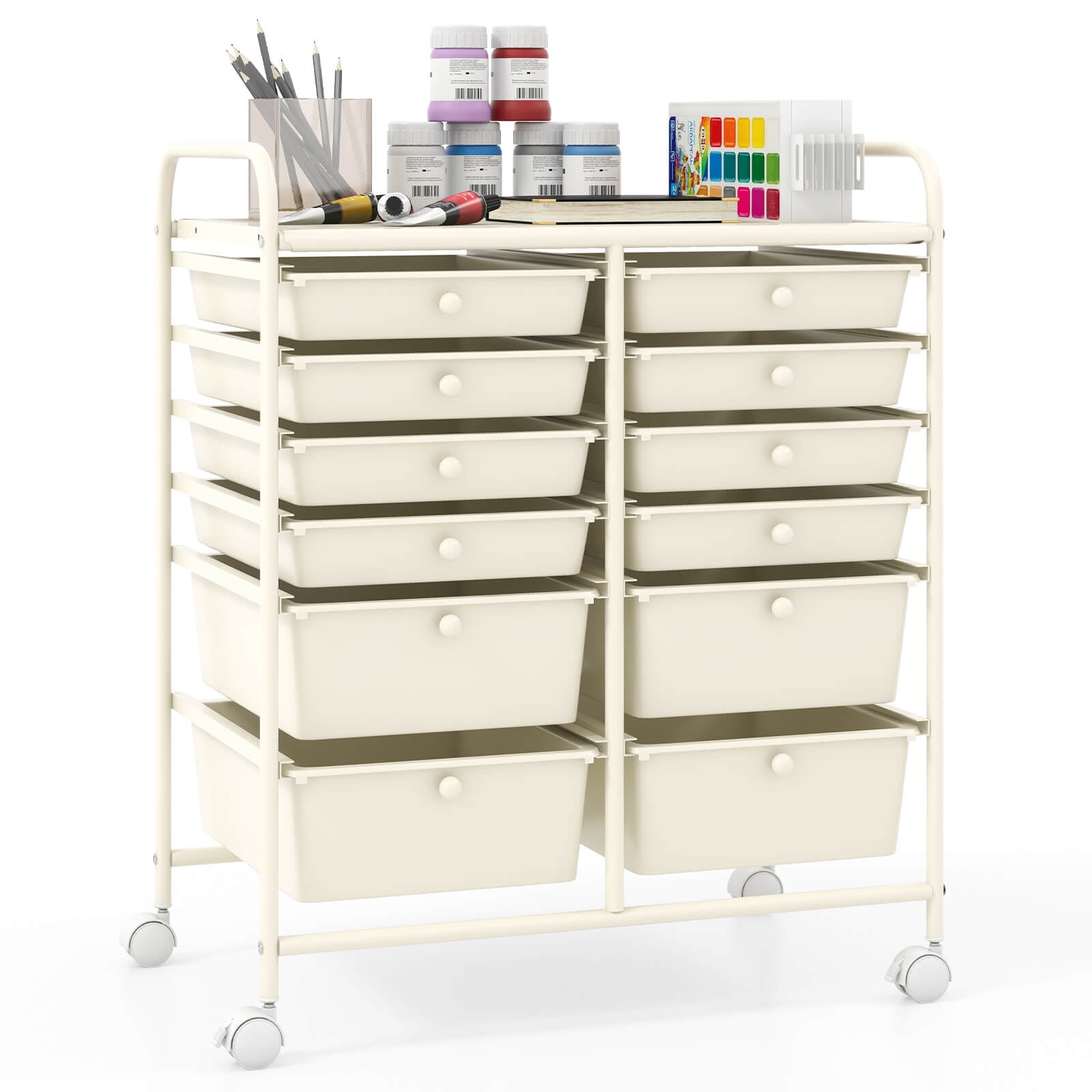 Click here for Costway 12-Drawer Rolling Storage Cart With 2 Size... prices