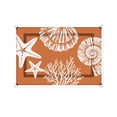 Coastal Sun Shade Sail 12'X16' Starfish Shell Coral Rustic Burnt Orange ...
