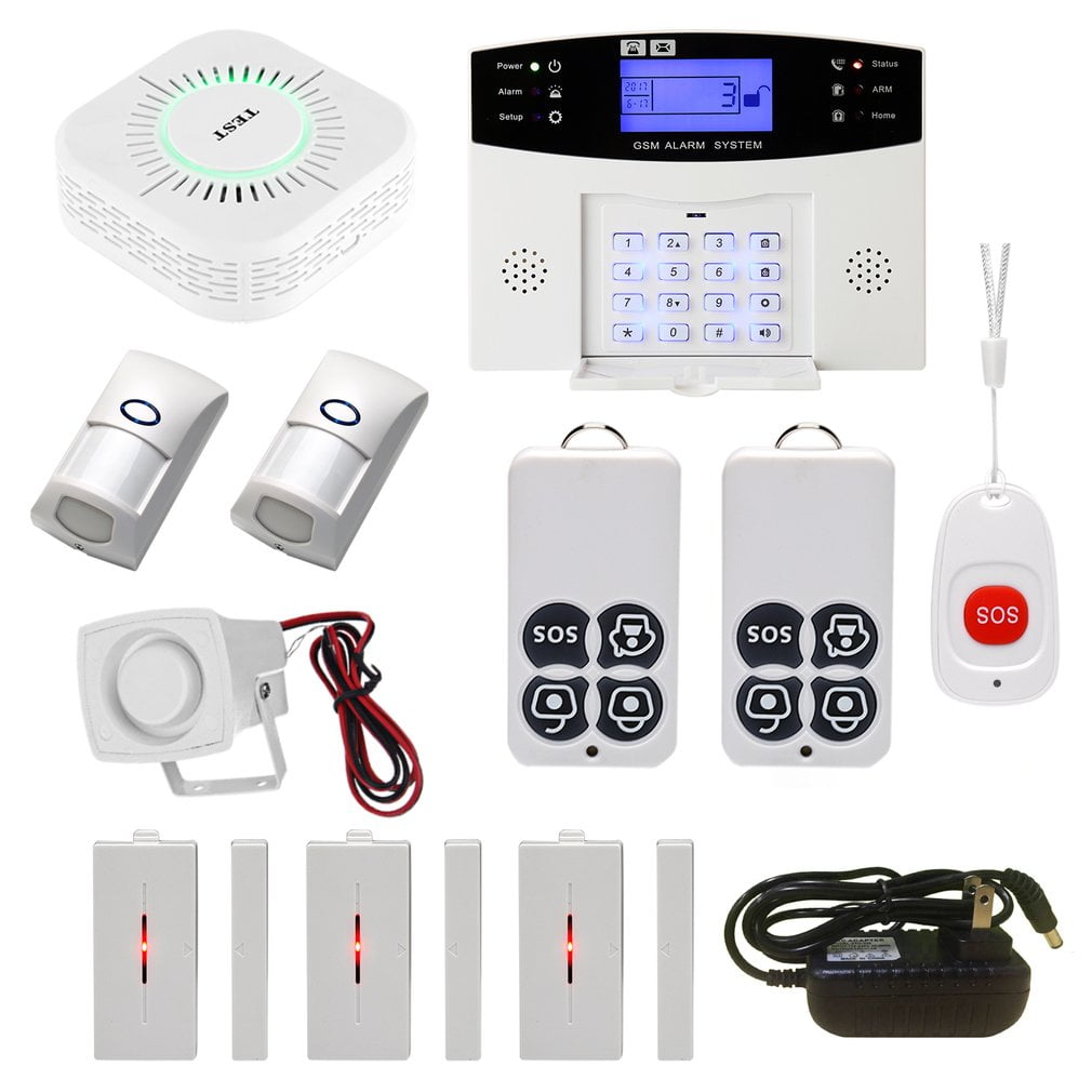 GSM Alarm Systems Kit Remote Control Voice Prompt Wireless Door Sensor ...