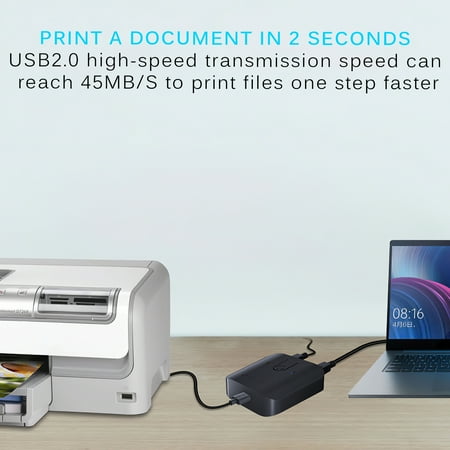 Printer Sharing Switch 2 In 1 Out Switcher for Work Device with Blue ...