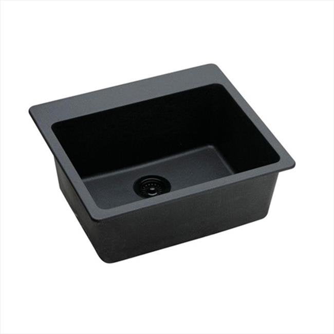 Gourmet E-Granite Single Bowl Kitchen Sink in Black - Walmart.com