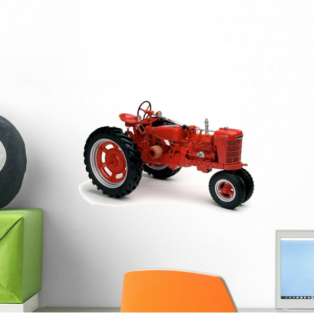 Red Tractor White Wall Decal Sticker, Wallmonkeys Peel & Stick Vinyl ...