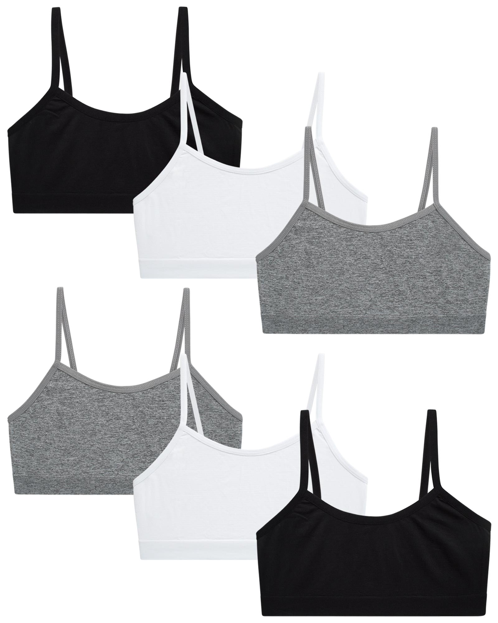 Only Girls Training Bra 6 Pack Crop Cami Bralette, Sizes 7-14 - Walmart.com