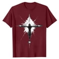 Dolkfu Short Sleeve Mens White Tee Shirts The Cross Pull-On Red Crew ...
