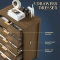 OAKHAM 5 Drawer Dresser, Modern Wooden Chests of Drawers, Tall Dressers ...