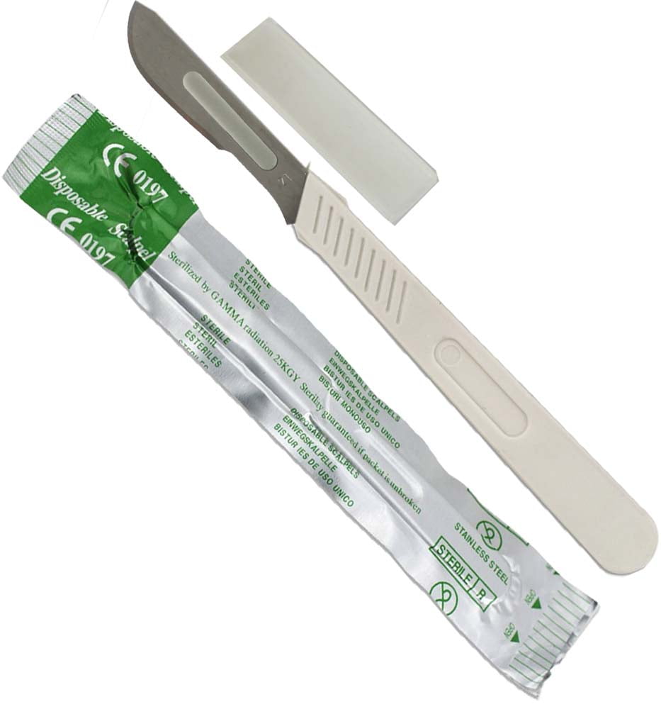 #21 Stainless Steel Blade Disposable Plastic Scalpel with Protective ...