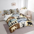 Manfei Vintage Wildlife 7 Pieces Full Size Bedding Sets,Retro Bear ...