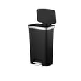 Kitchen Trash Can, 11.9 Gallon Resin Rectangular Step Lid Garbage Bin ...