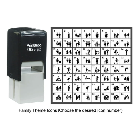 Printtoo Personalized Family Theme Icons Rubber Stamp Self Inking ...