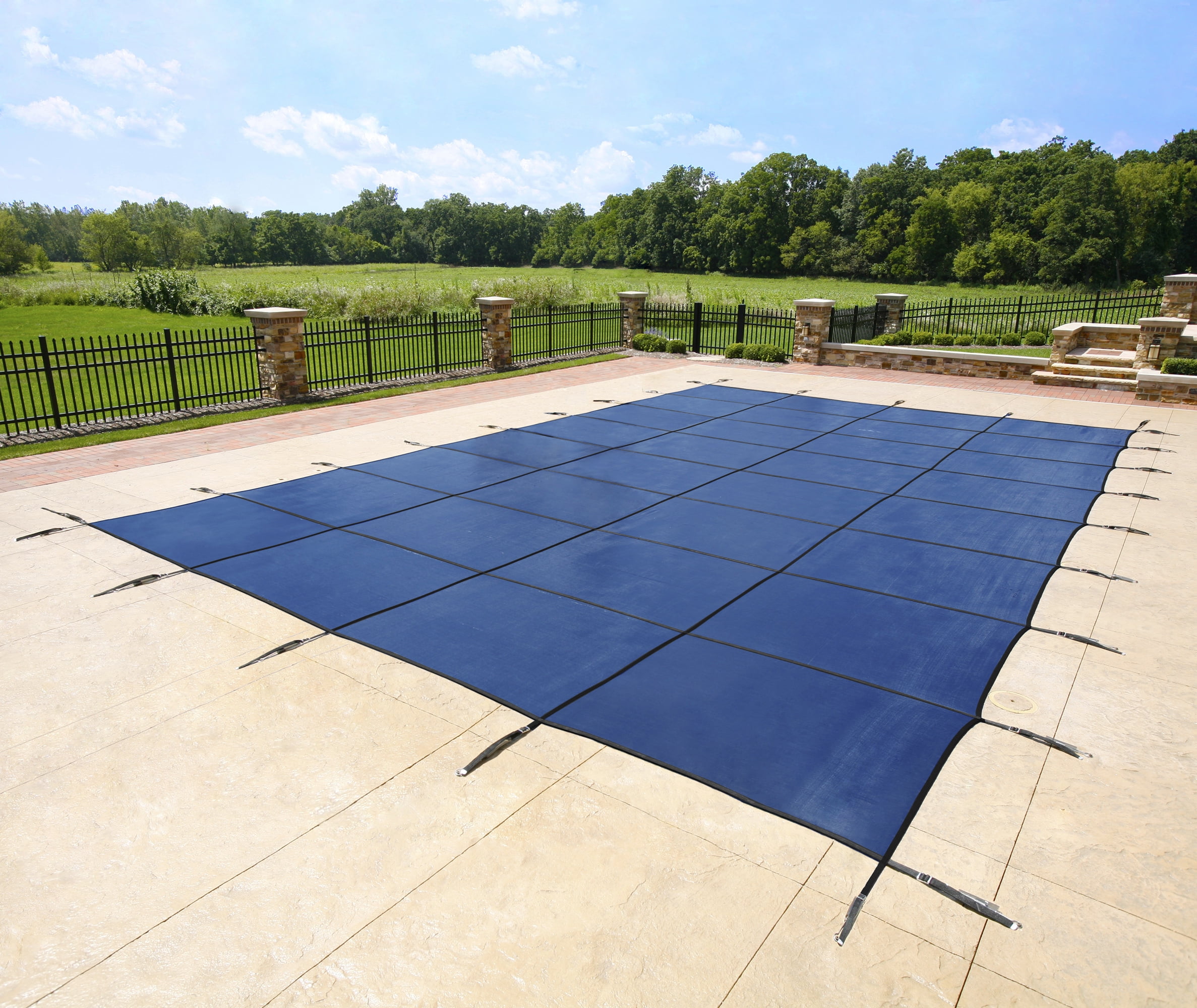 Blue Wave 20' x 40' Rectangular Mesh In-Ground Pool Safety Cover - Blue ...