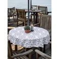 Baroque Pattern Round Outdoor Tablecloth with Umbrella Hole Light Blue ...