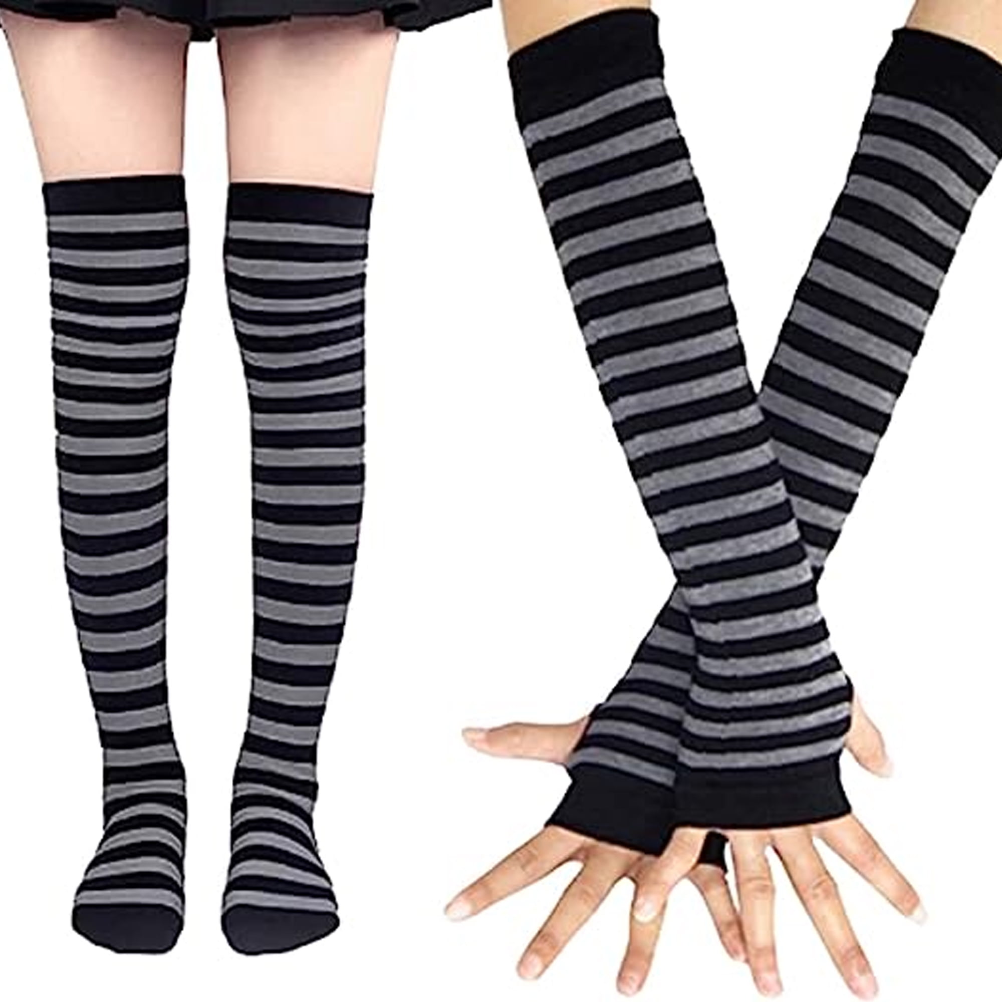 Womens Thick Thigh High Socks Plus Size Over The Knee Stockings Knit ...