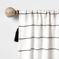 36"-66" Carved Light Woodtone Ball Curtain Rod - Steel, Painted Finish ...