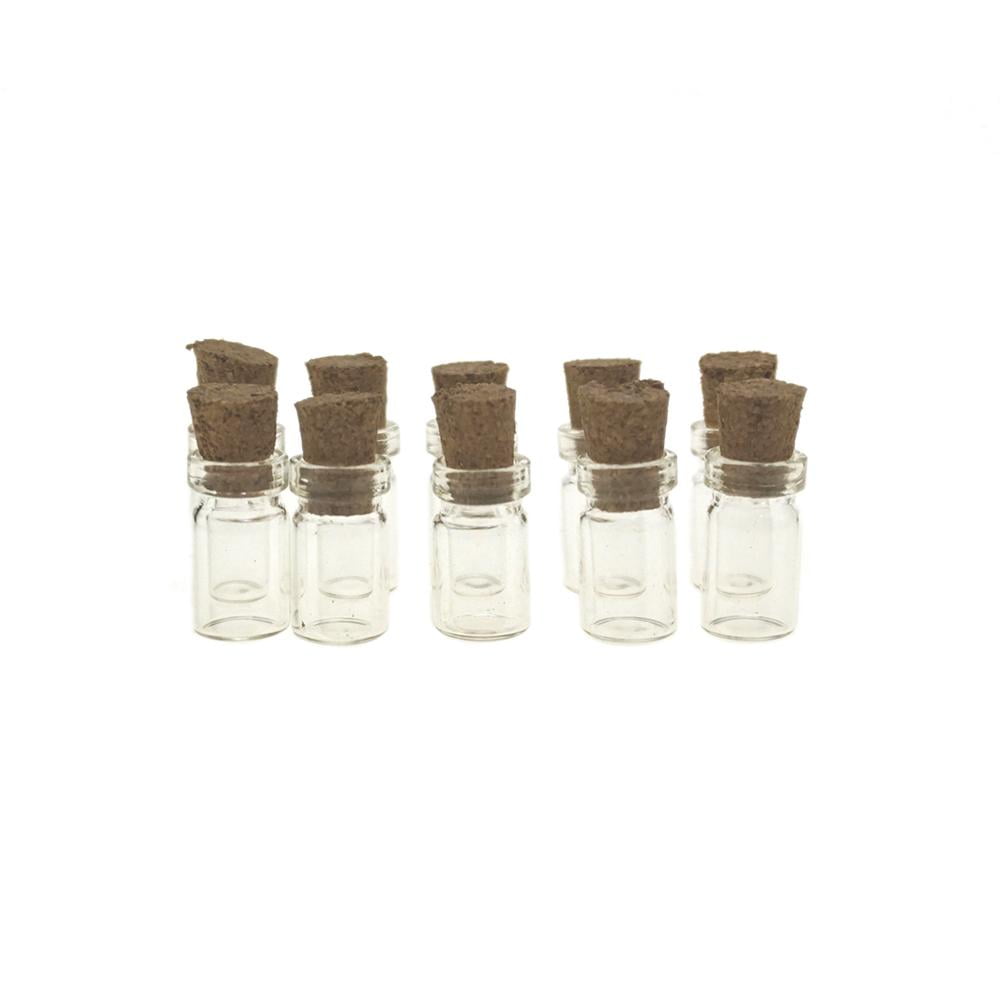 Clear Mini Cork Jar Glass Bottles, 1-Inch, 48-Count - Walmart.com