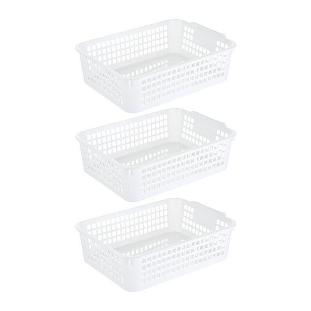 3Pcs Open Top Shelf Baskets with Handle, Toys Organizers Container ...