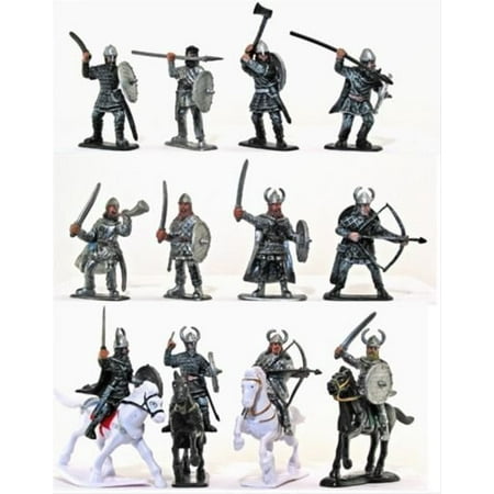 Plastic Toy Soldiers Medieval Vikings Painted Figure Set No.1 1/32 ...