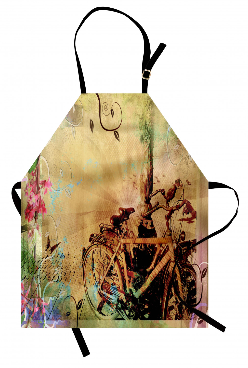 Bicycle Apron Double Exposure Image of Bikes in Urban Street Retro ...