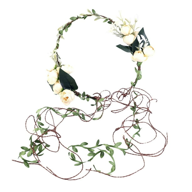 Boho flor diadema corona mujeres niñas Floral guirnalda corona Halo ...