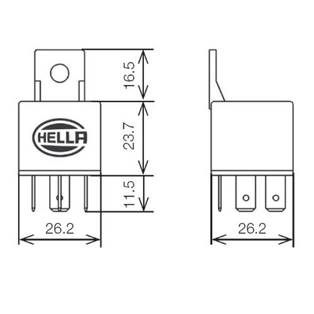 HELLA 933332161 24V 10/20A SPDT Mini ISO Relay with Resistor Coil ...