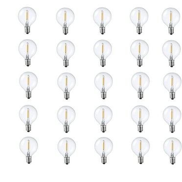 25-Pack G40 LED Color Bulbs, 1W E12 Base String Lights for festival ...