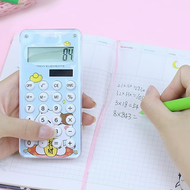 Small Cute Mini Calculators Basic 8 Digit Kawaii Pocket Solar ...