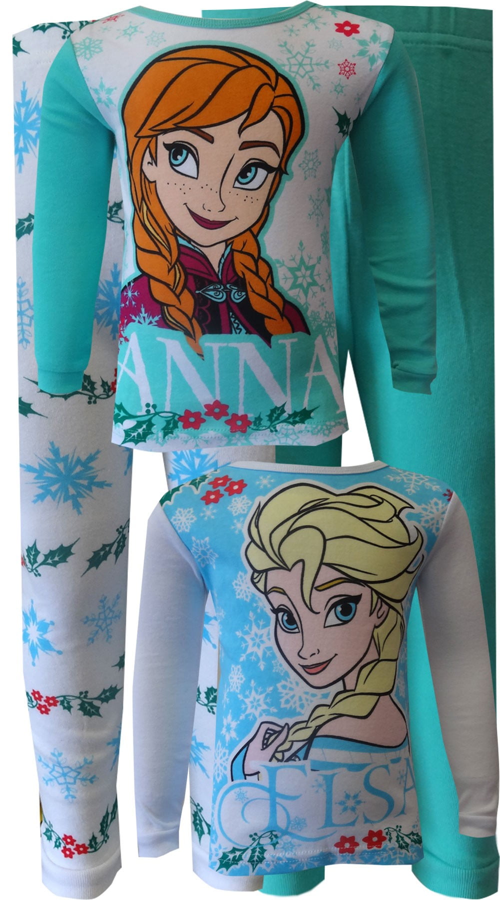Disney Frozen Elsa and Anna 4 Piece Pajama Set - Walmart.com
