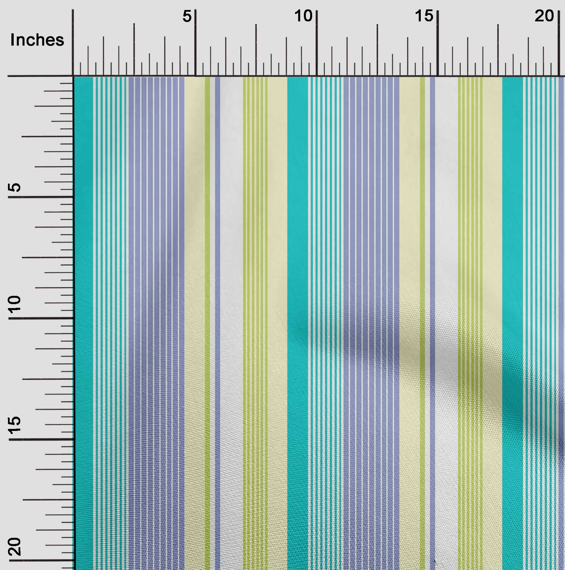 oneOone Silk Tabby Fabric Multicolor Stripe Print Fabric BTY 42 Inch ...