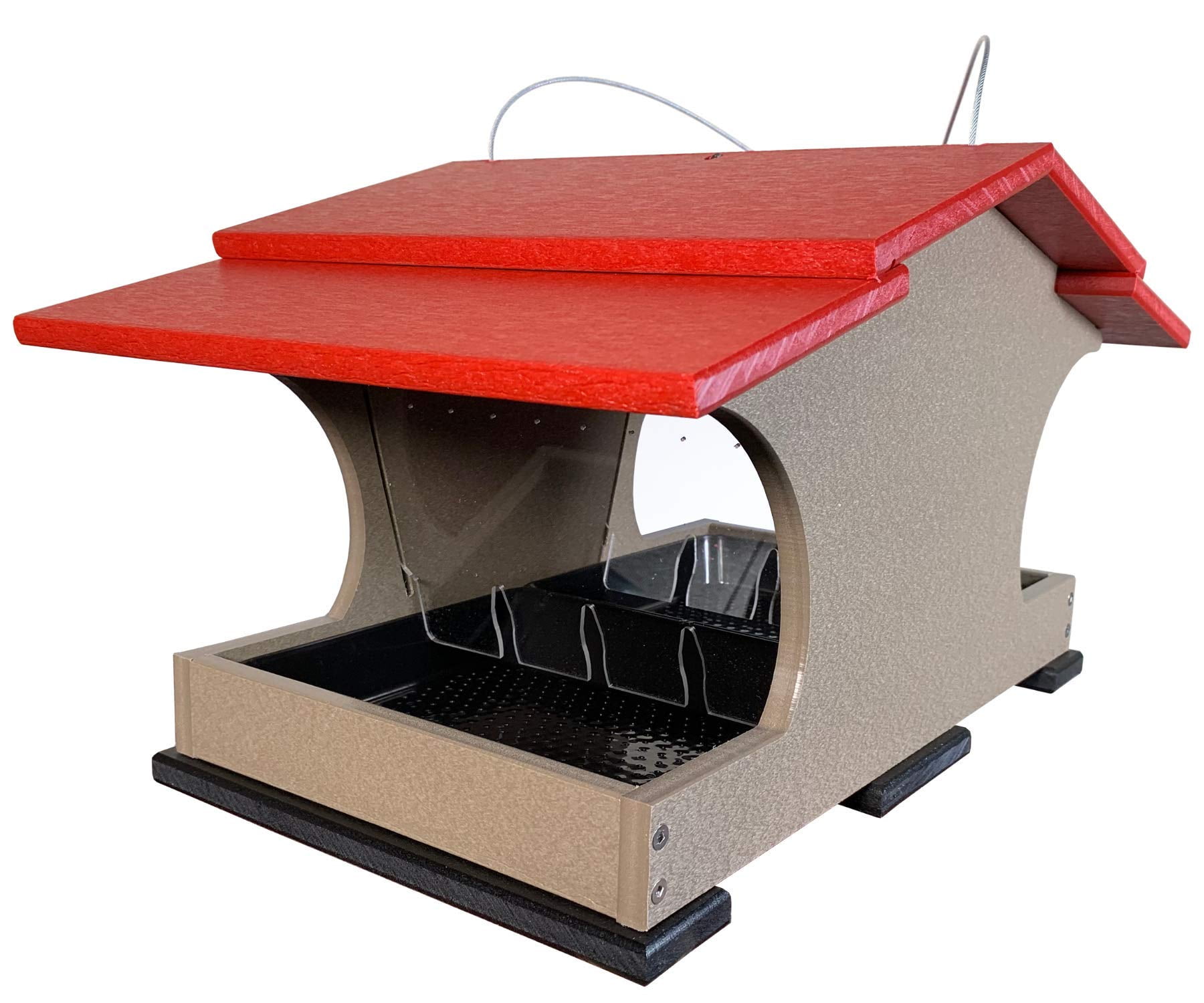 JCs Wildlife Large Poly Hopper Bird Feeder (Cardinal Red/Tan) - Walmart.com