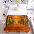 Autumn Fallen Leaves Quilted Comforters Cooling Blanket Oversized King ...