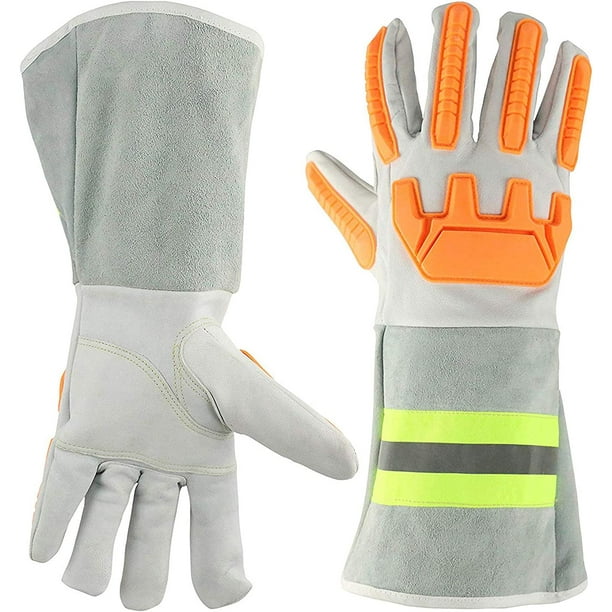 Extreme Heat & Fire Resistant Gloves Leather with Kevlar Stitching,Mitts Perfect for Fireplace ...