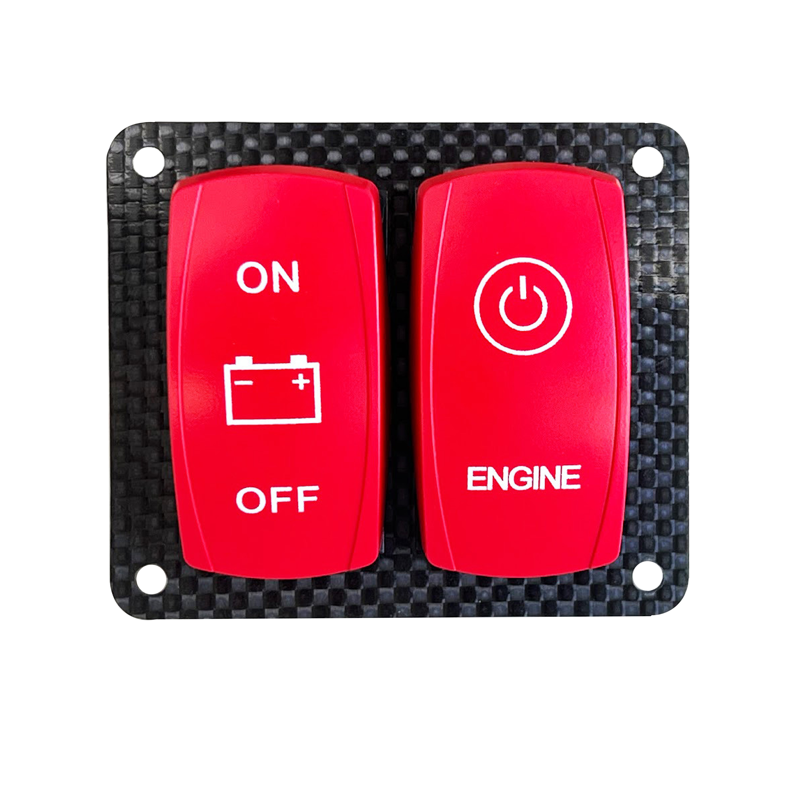 OZ-USA Real Carbon Fiber Ignition Switch Panel Engine Start & Battery ...