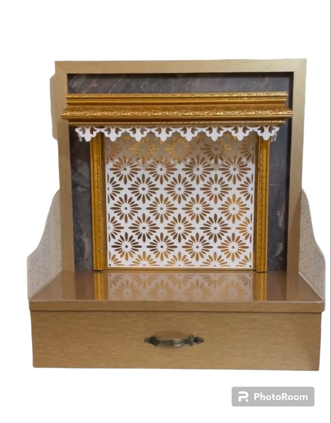 Wooden Designer Temple For Home And Office With LED Lights / Puja ...