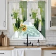 Abstract Green Swag Valances for Windows 45 inches Long, Minimalist ...