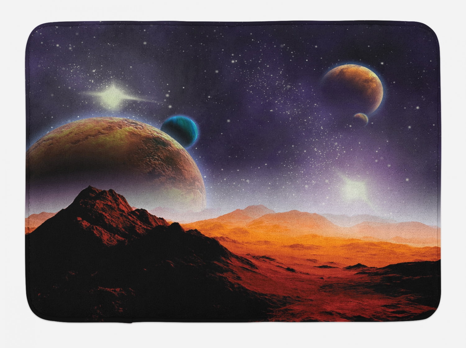 Galaxy Bath Mat, Solar Sky Nebula Orbit Comet Horizon System Earth and ...