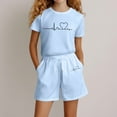 Big Girl Outfits Fashion Letter Print Casual Loose Short Sleeve Suit ...