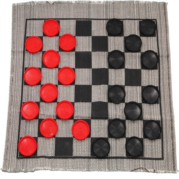 Jumbo Checkers Rug Game Classic Family Fun Kid Activity, Lightweight ...