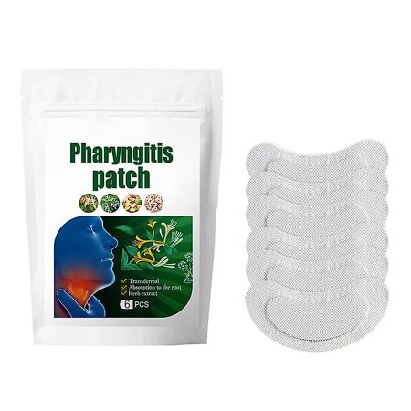 6pcs Pharyngitis Patch Herbal Extract Anti-inflammatory Pain Relieving ...