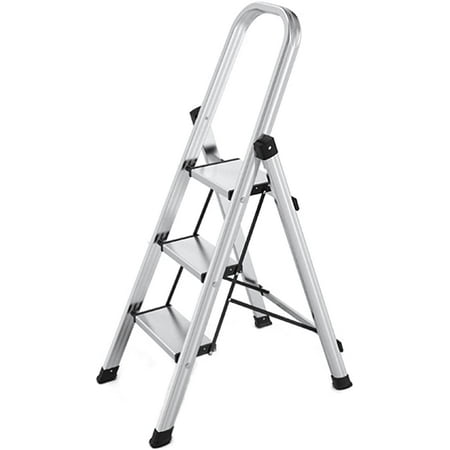 Step ladders Foldable Handgrip 3 Step Ladder Safety Wide Pedal Step ...