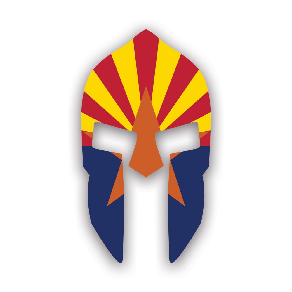 Arizona Flag Spartan Helmet Sticker Decal - Self Adhesive Vinyl ...