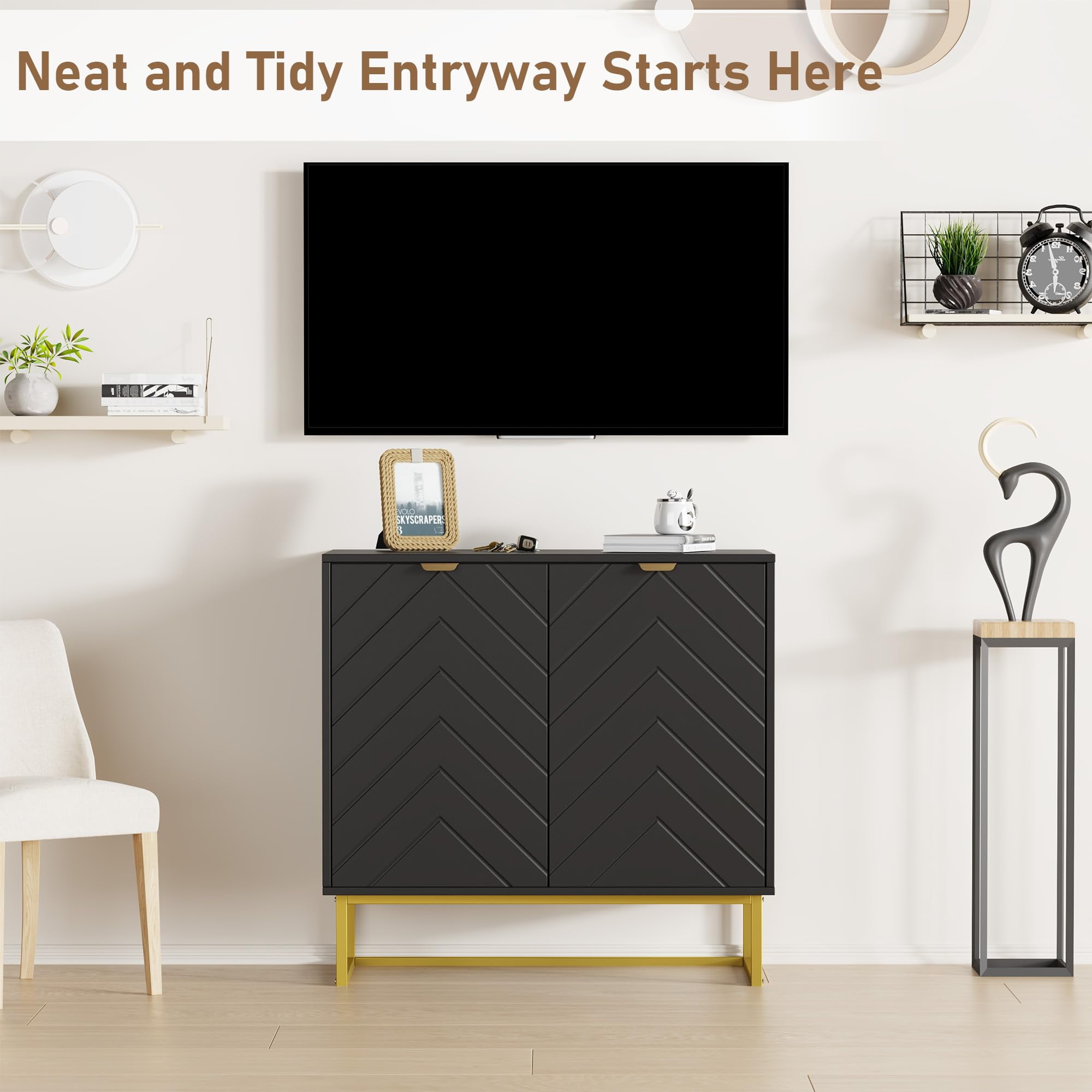 Click here for Beesclover 31.5 In Modern Sideboard Buffet Cabinet... prices