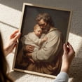 Affixzi St Joseph Holding Jesus Print, Christian Saint Joseph Poster ...