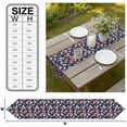 Navy Blue Flowers Blossom Table Runner Linen Burlap Table Runner 72 ...