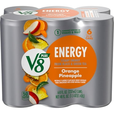 V8 +Energy Variety Pack, 6 Flavors, 8 fl oz Cans, Caffeine & Vegetable ...