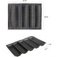 TrendMallOasis Black Silicone Baguette Baking Mold, 5-Cavity Perforated ...