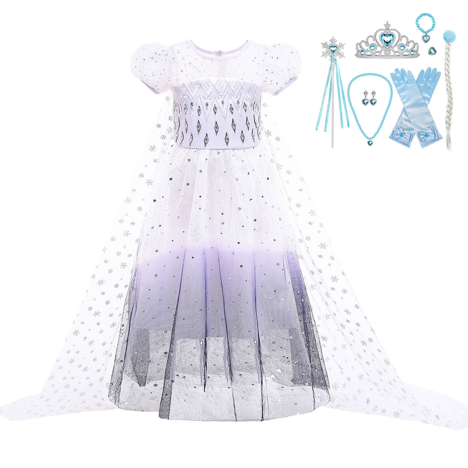 3-9T Girls Elsa 2 Dress Up Costume Dress Birthday Christmas Princess ...