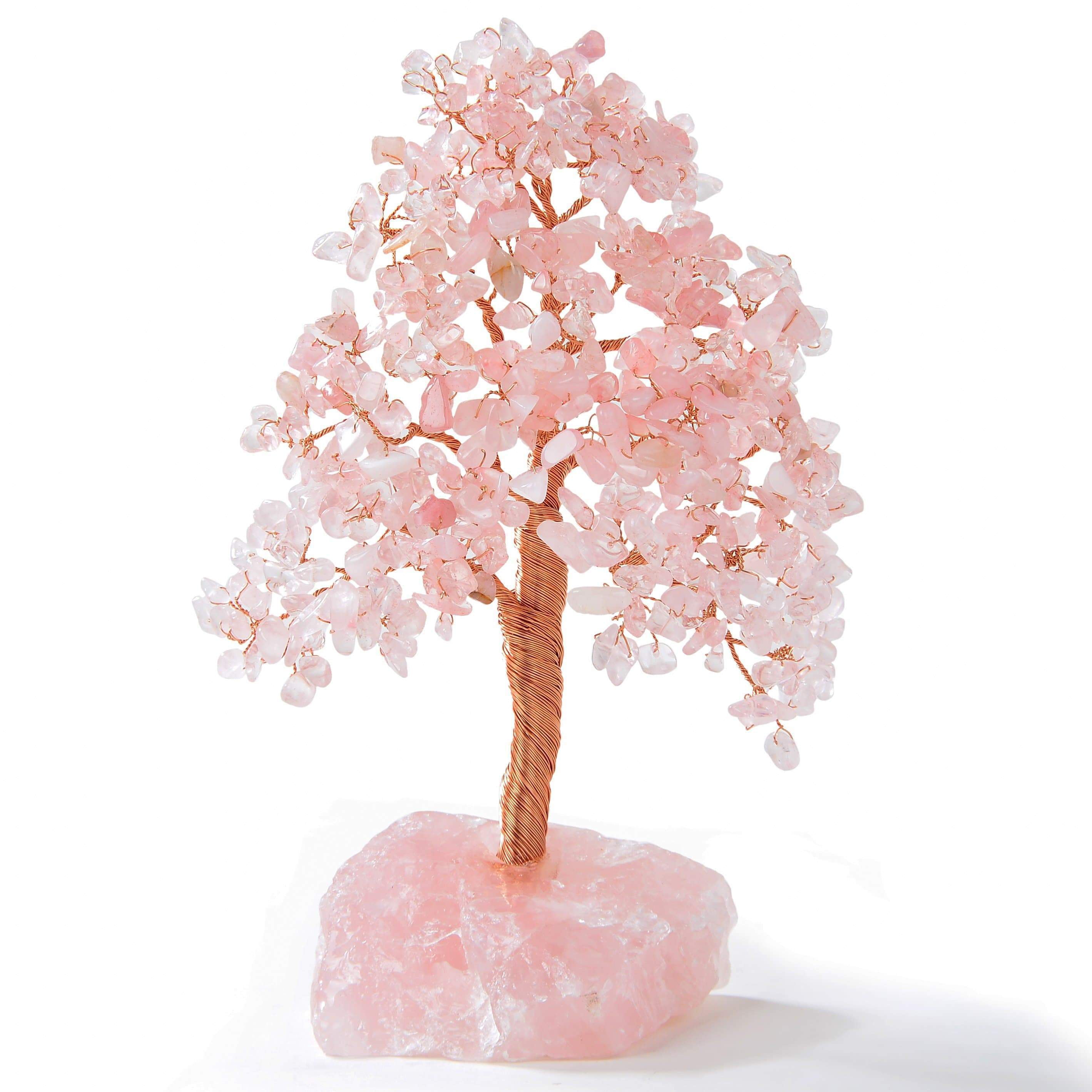 Rose Quartz Natural Gemstone Tree of Life with Rose Quartz Base ...