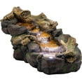| 60"L Outdoor 3-Tier Rainforest Rock River Hand-Painted Water Fountain ...