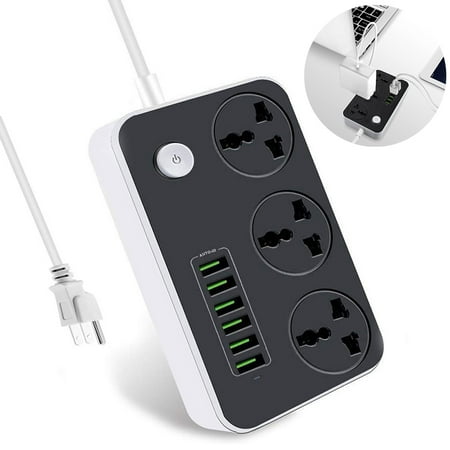 Power Strips with USB Ports 3 Way Outlets 6 USB Ports Surge Protection ...
