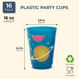 16 Pack Plastic Outer Space Cups for Kids, Galaxy Party Favors for ...